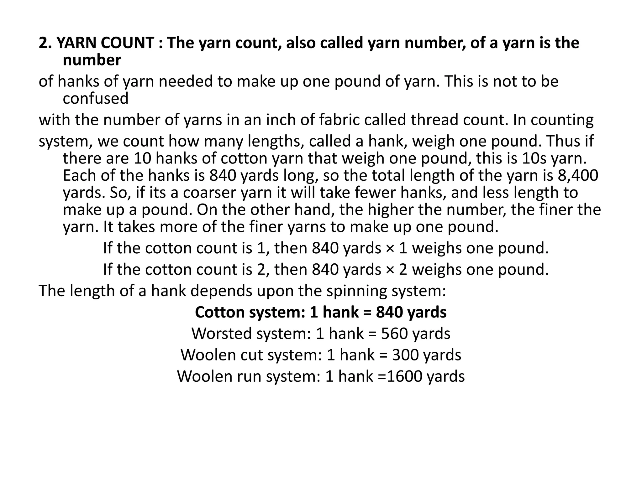 YARN CLASSIFFICATION | PPTX