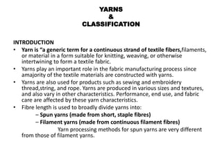 YARN CLASSIFFICATION | PPTX