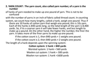 YARN CLASSIFFICATION | PPTX