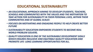 SUSTAINABLE TEACHER DEVELOPMENT (Presentation1 SUSTAINABLE TE.pptx) | PPT