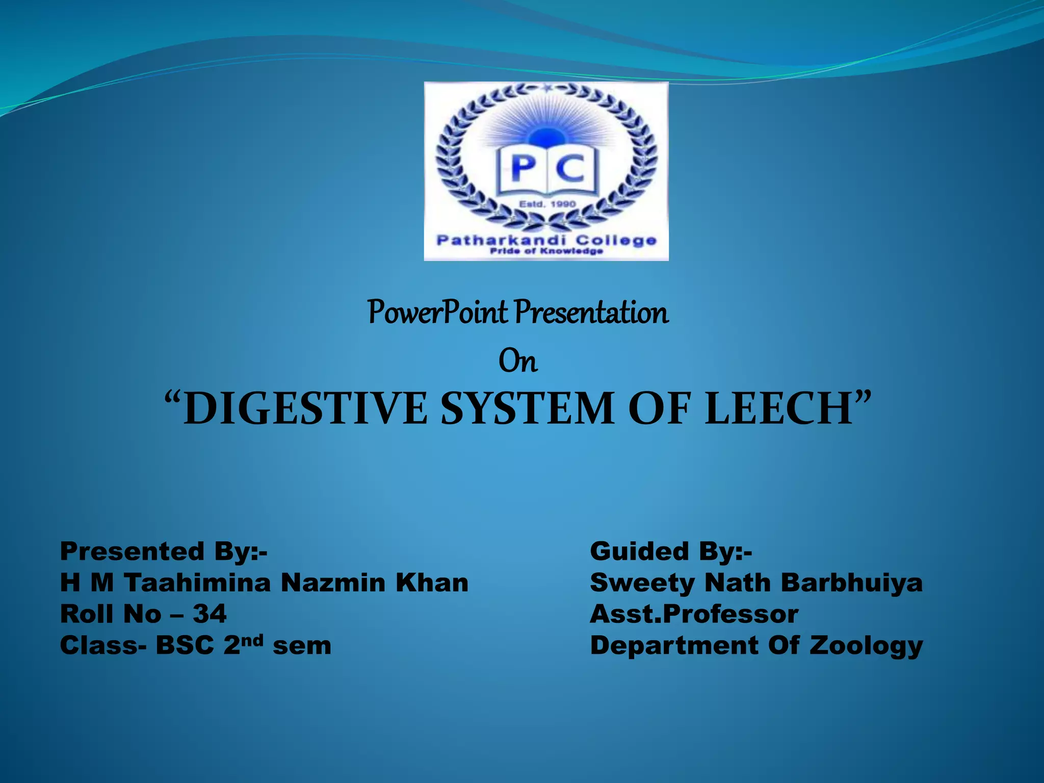 Digestive System of Leech .pptx