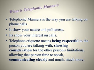 telephonic manners | PPTX