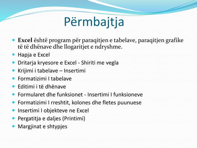 Microsoft Excel shqip | PPTX