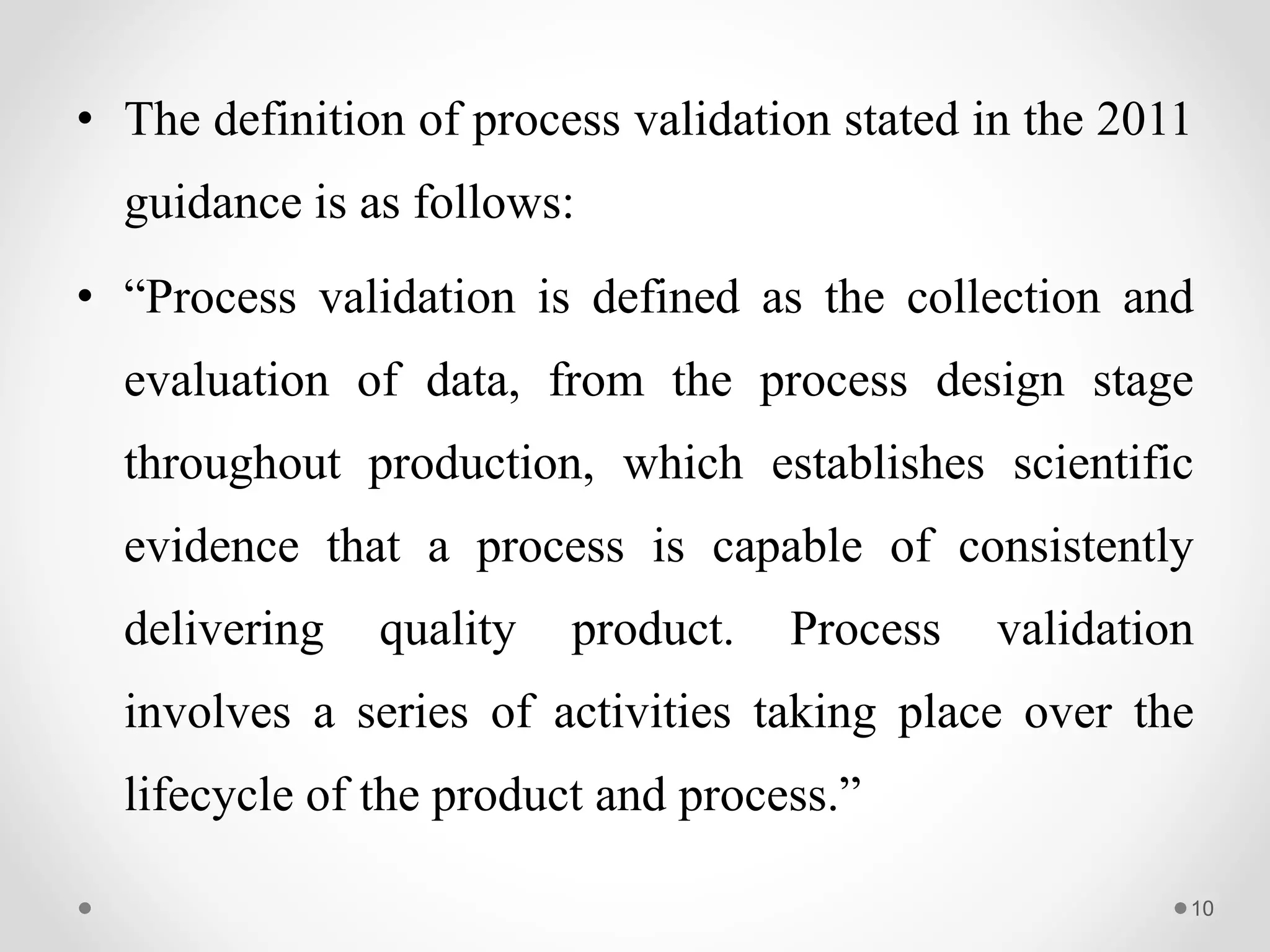 USFDA guidelines on process validation a life cycle approach | PPTX