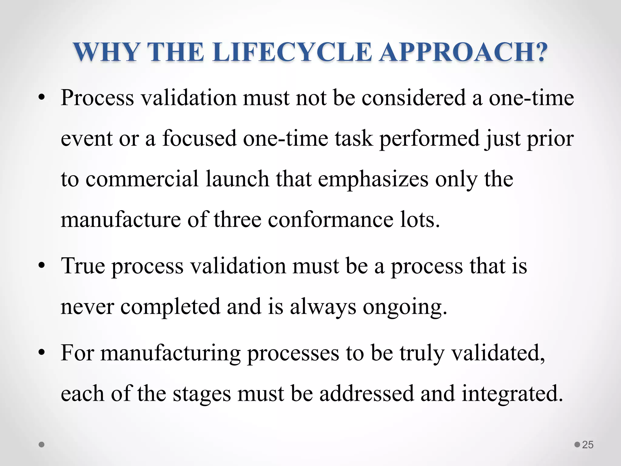 USFDA guidelines on process validation a life cycle approach | PPTX