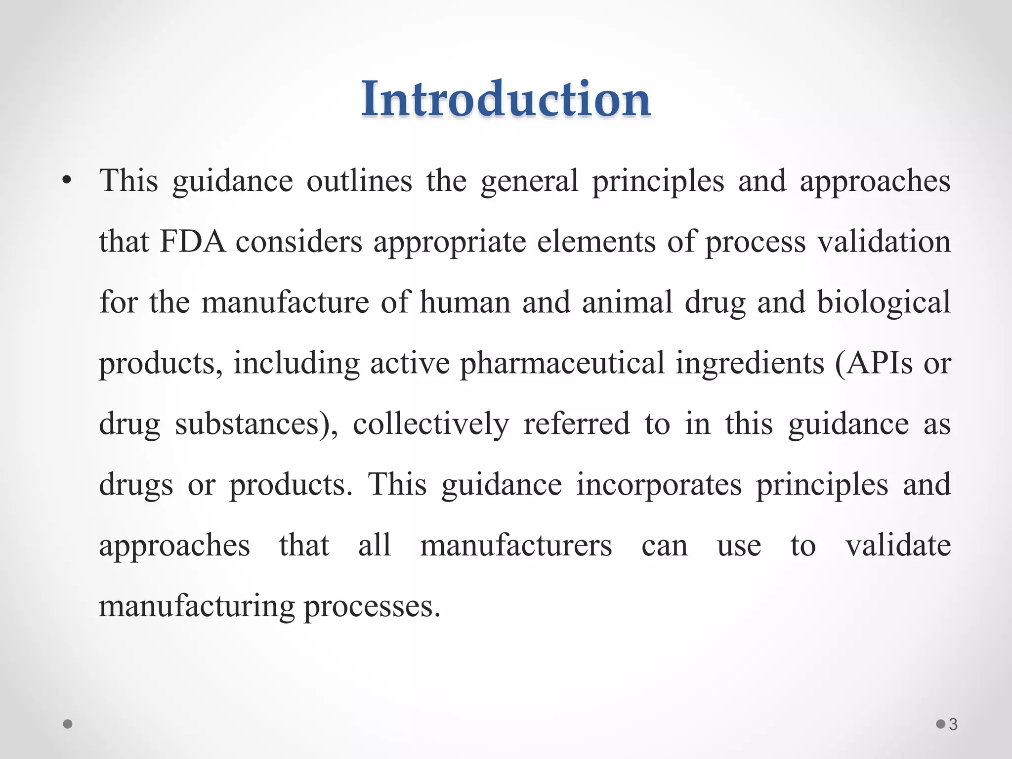 USFDA guidelines on process validation a life cycle approach | PPTX