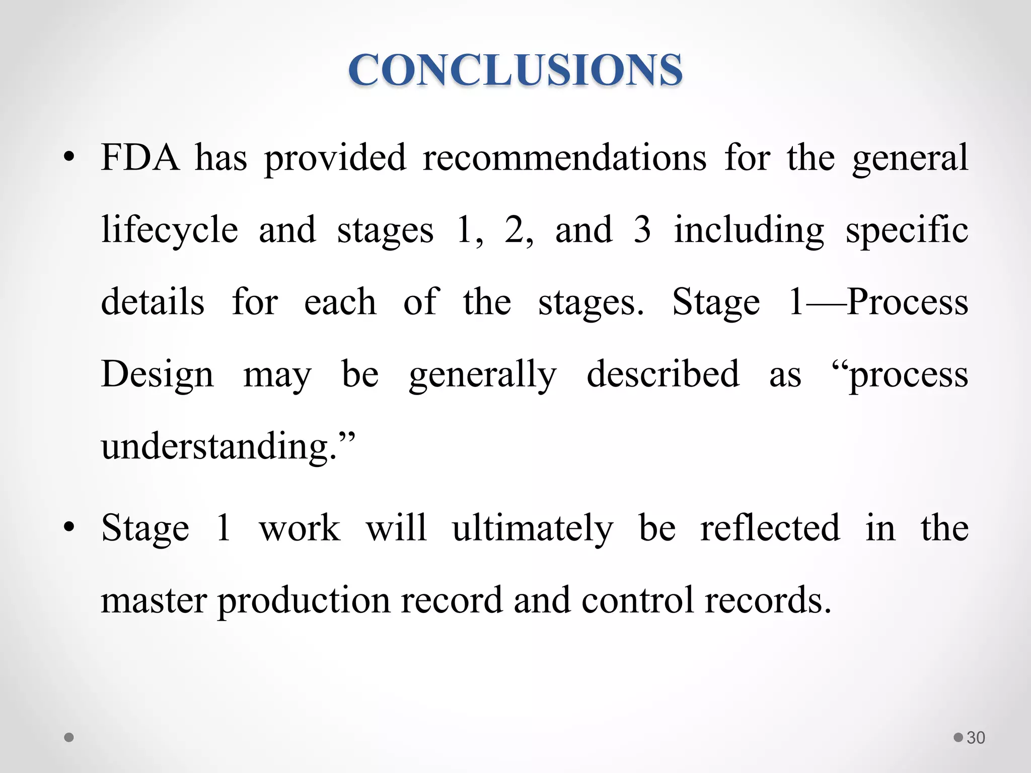 USFDA guidelines on process validation a life cycle approach | PPTX