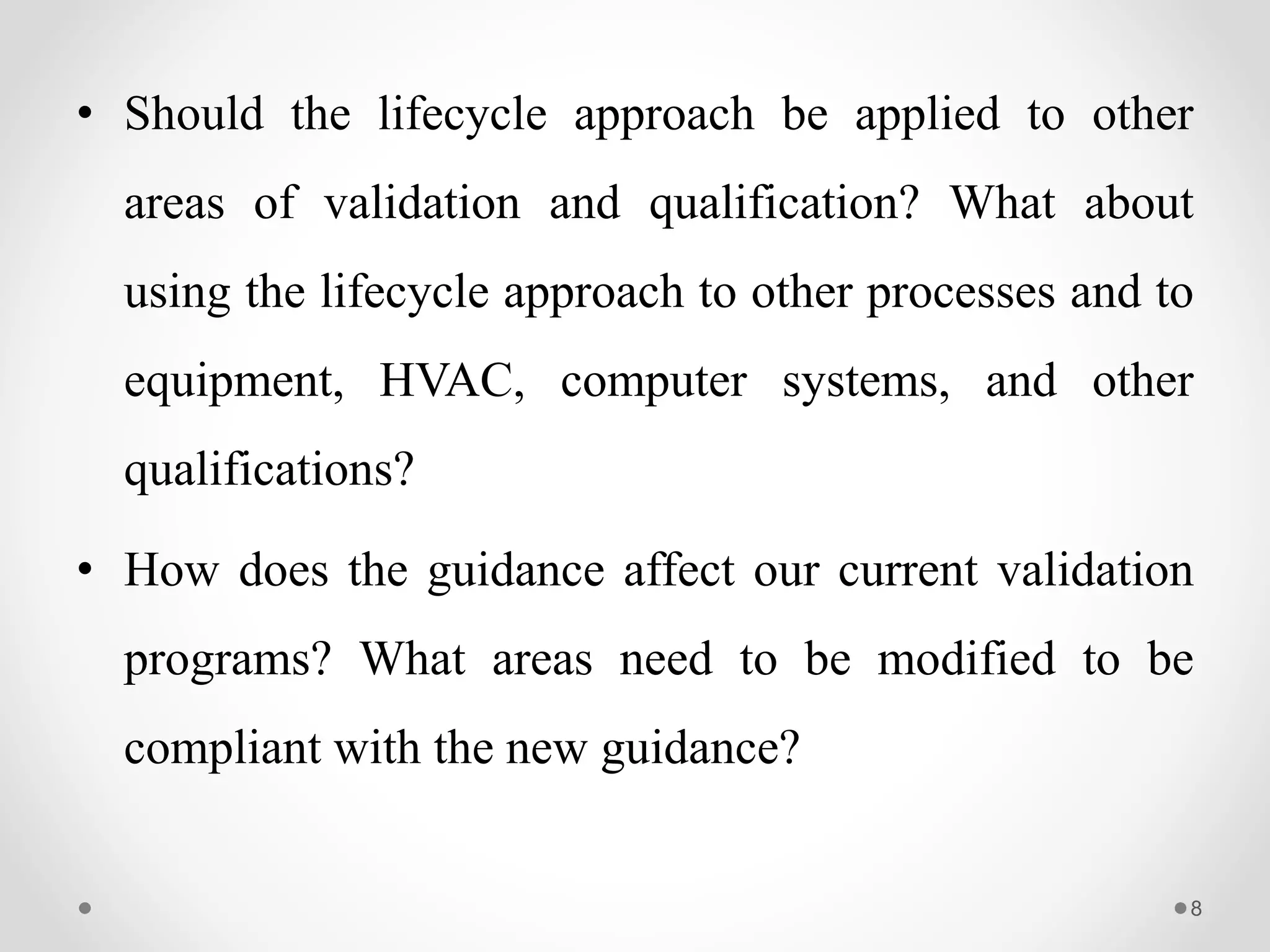 USFDA guidelines on process validation a life cycle approach | PPTX