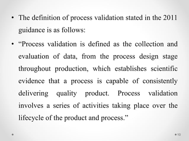 USFDA guidelines on process validation a life cycle approach | PPTX ...