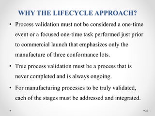 USFDA guidelines on process validation a life cycle approach | PPT