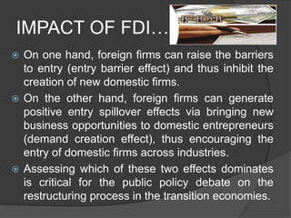 Impact of FDI on Indian Entrepreneurship | PPT