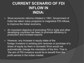Impact of FDI on Indian Entrepreneurship | PPT