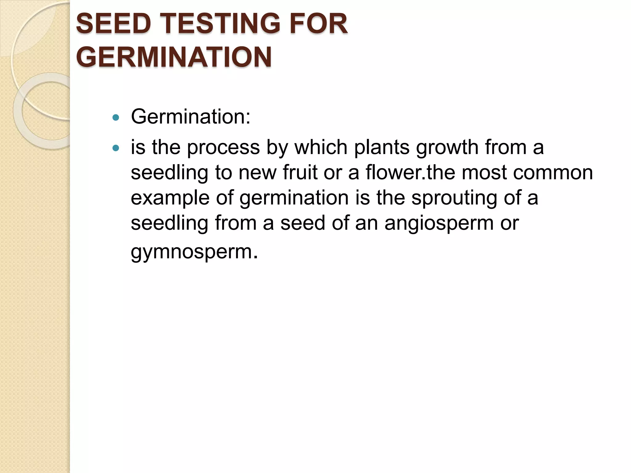 Seed Testing for Germination | PPTX