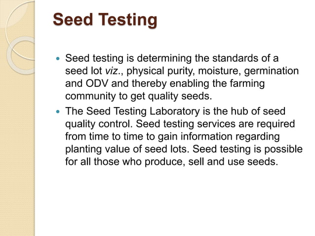 Seed Testing for Germination | PPTX