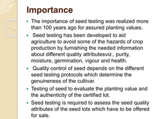 Seed Testing for Germination | PPTX