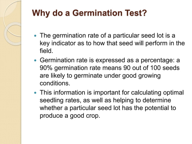 Seed Testing for Germination | PPT
