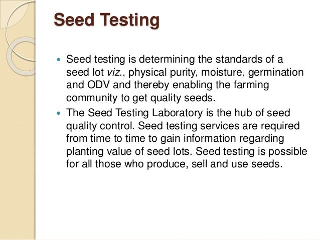Seed Testing for Germination