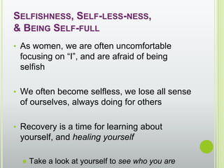 Self Concept Women in Recovery | PPTX
