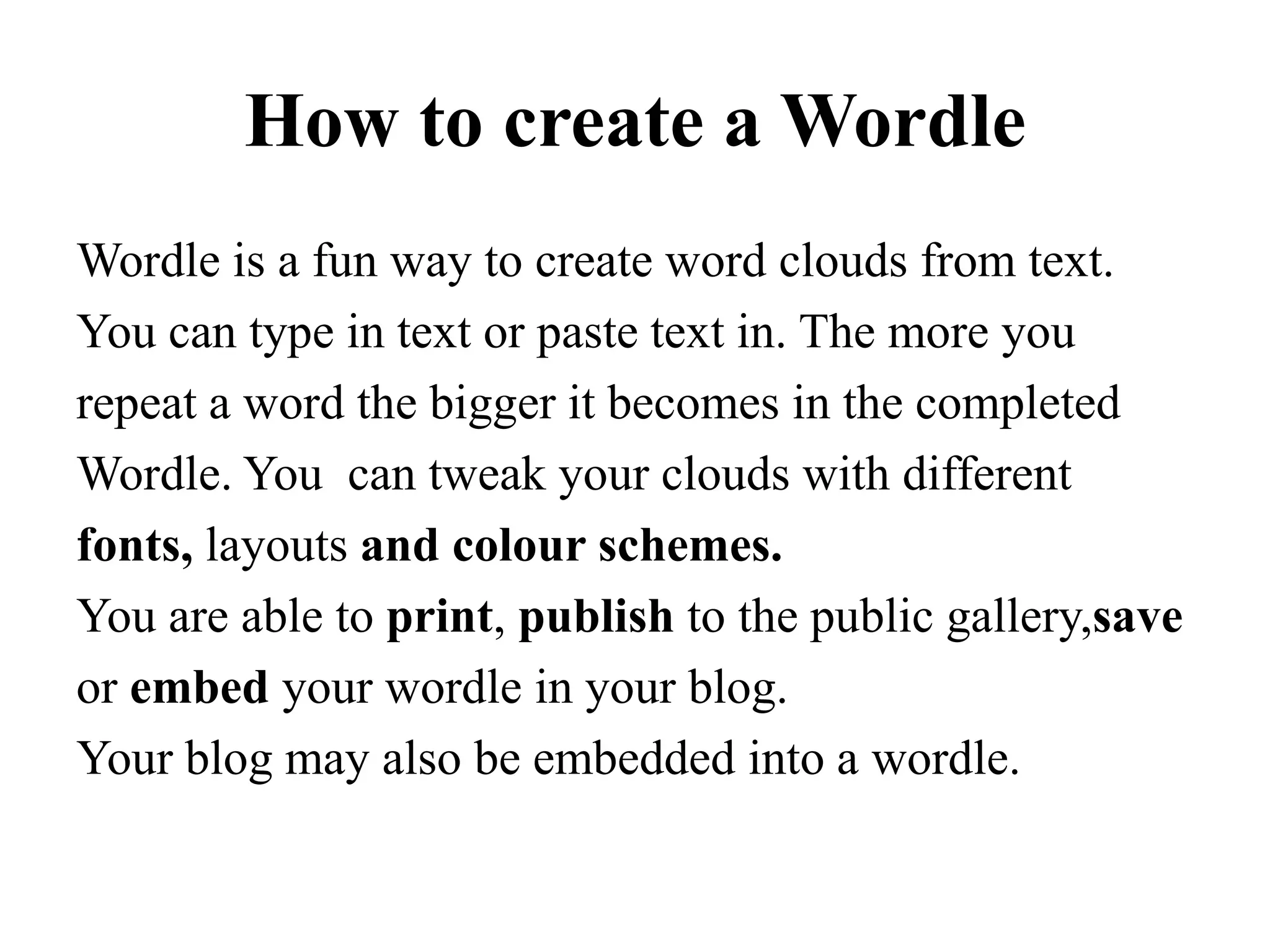 Creating a Wordle | PPTX