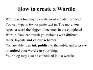 Creating a Wordle | PPTX