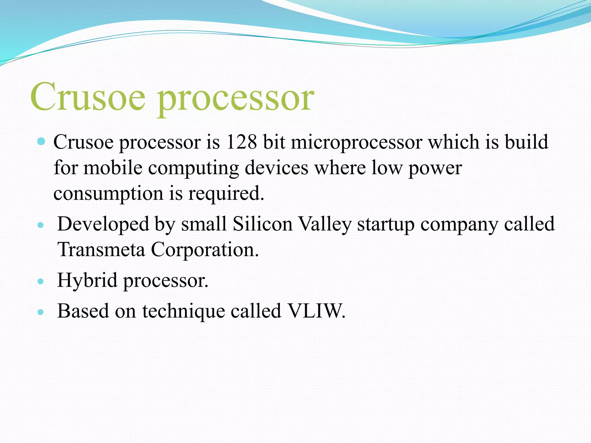 Crusoe processor | PPT