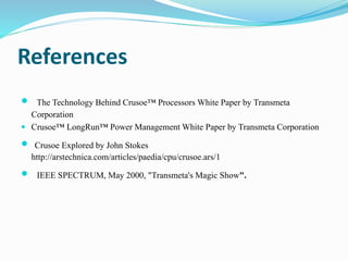 Crusoe processor | PPTX