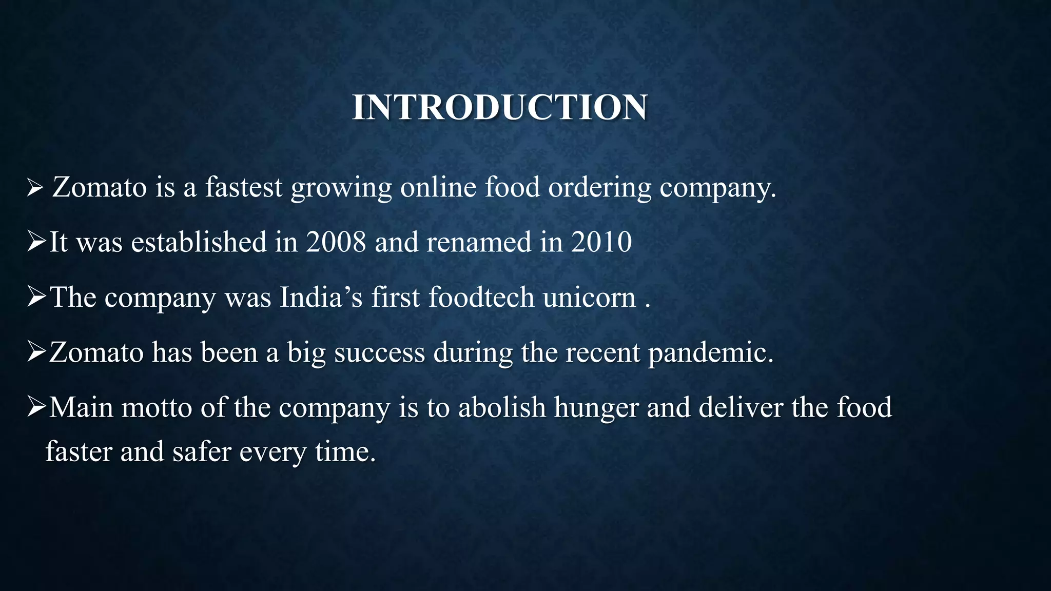 Business analytics in Zomato food chain | PPTX