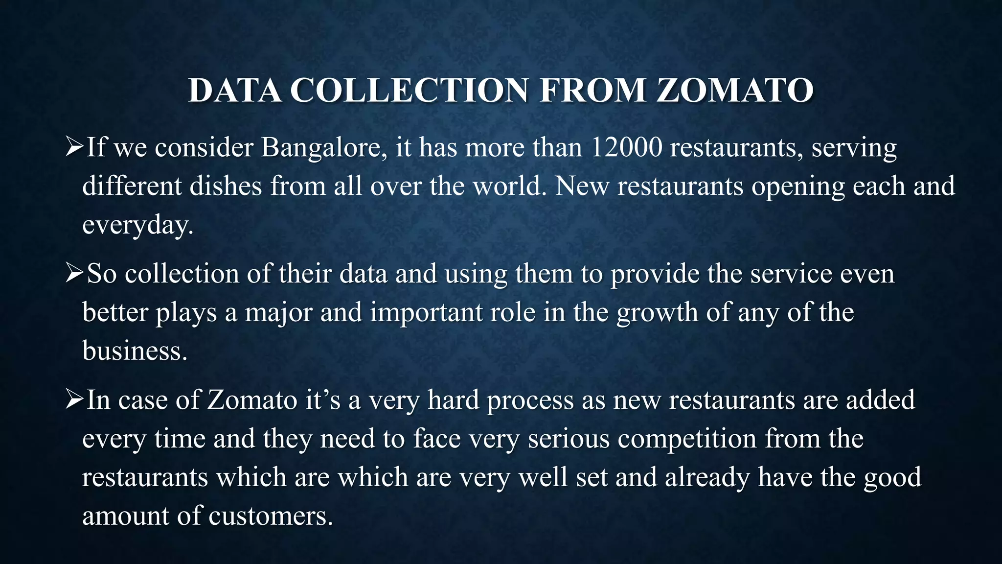 Business analytics in Zomato food chain | PPTX