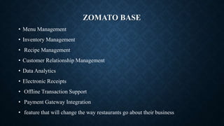 Business analytics in Zomato food chain | PPTX