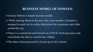 Business analytics in Zomato food chain | PPTX