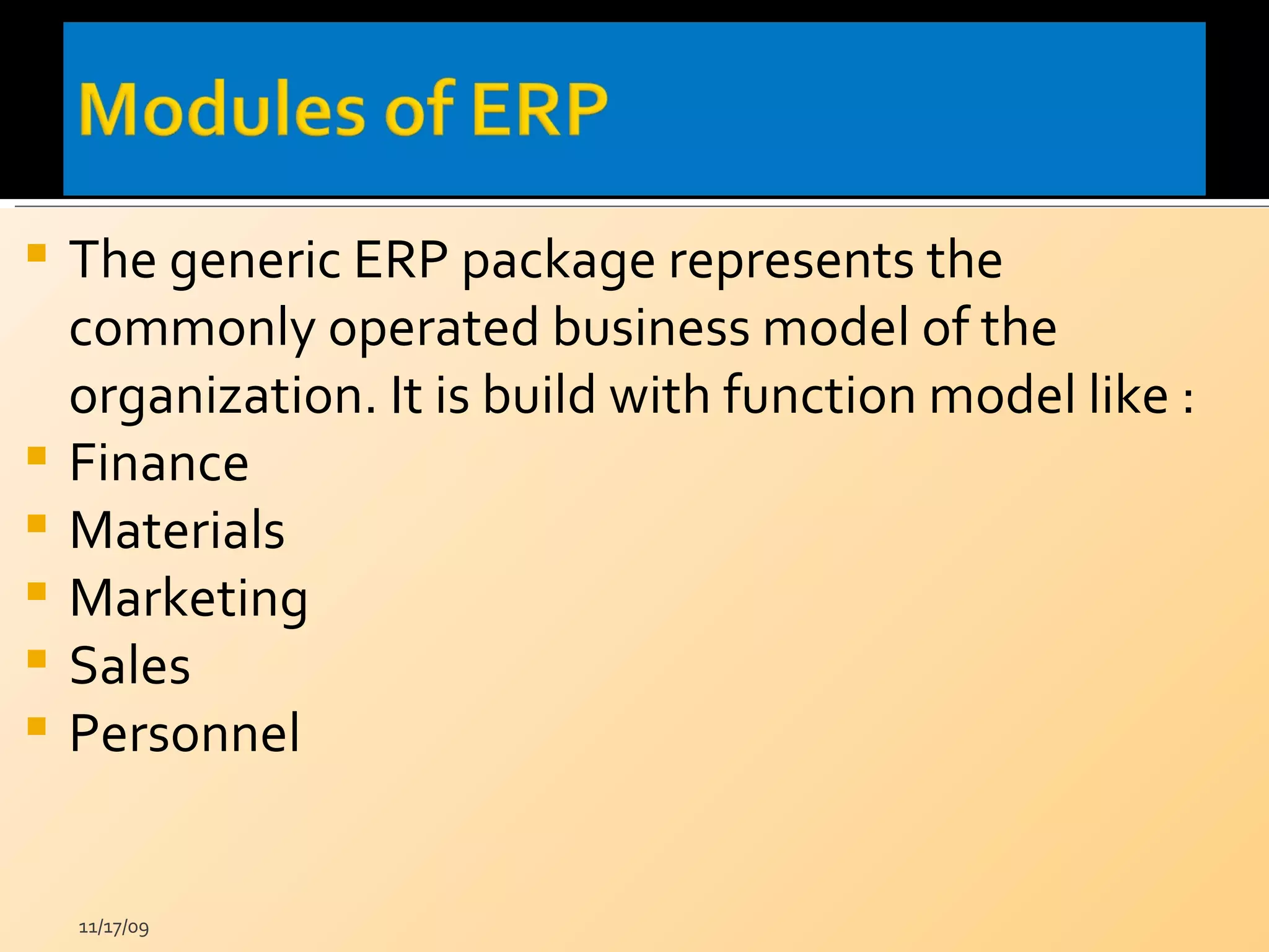 ERP module | PPT
