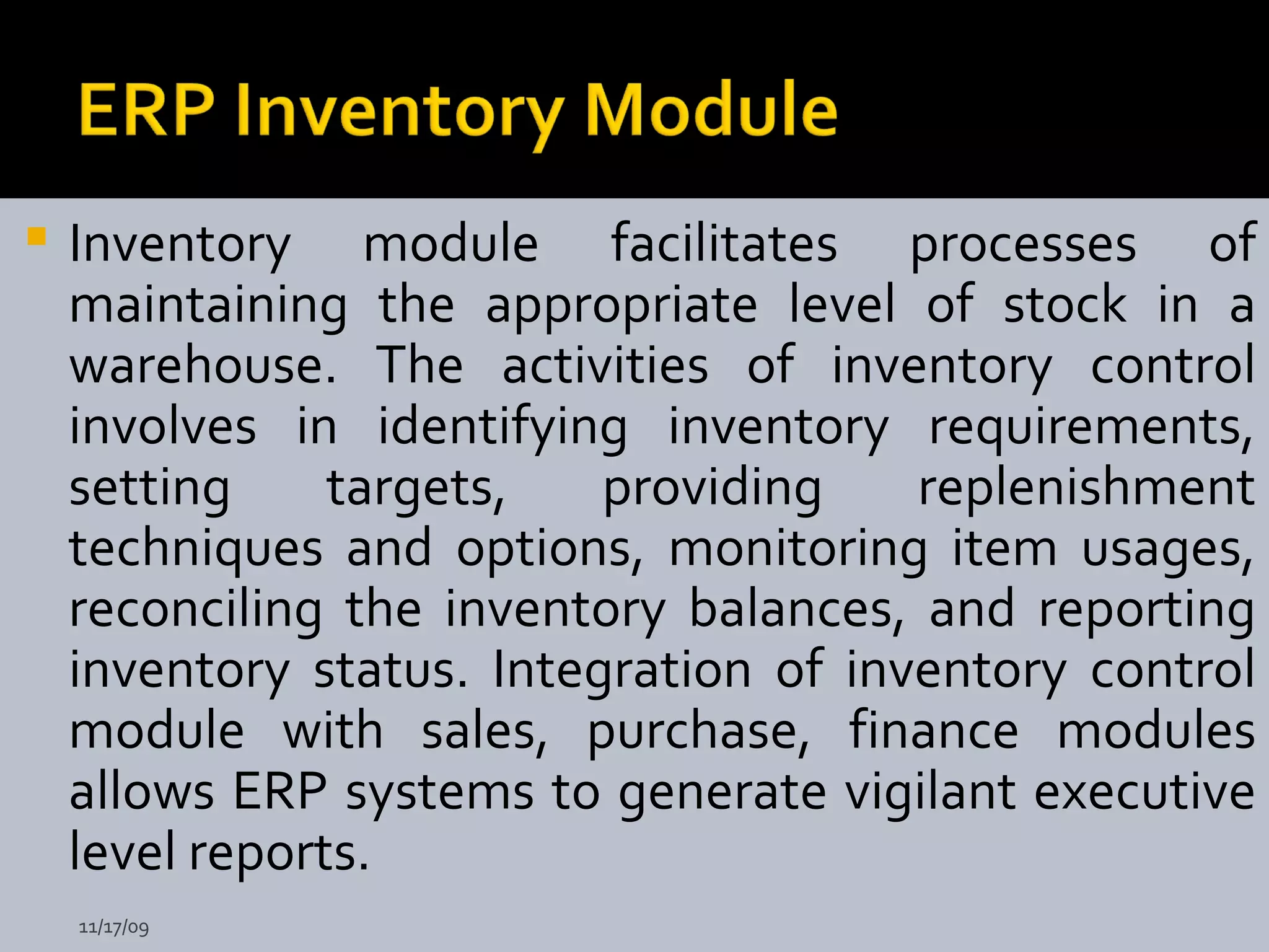 ERP module | PPT