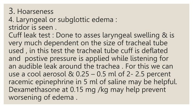 Steps of extubation in general anesthesia patients | PPTX | Ear, Nose ...