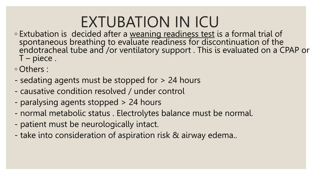 Steps of extubation in general anesthesia patients | PPTX | Ear, Nose ...