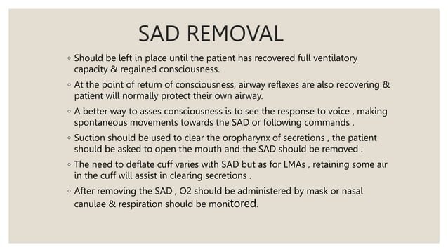 Steps of extubation in general anesthesia patients | PPTX | Ear, Nose ...