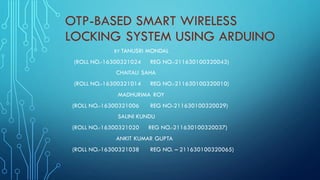 OTP Based Smart Wireless Locking System using Aurdino | PDF