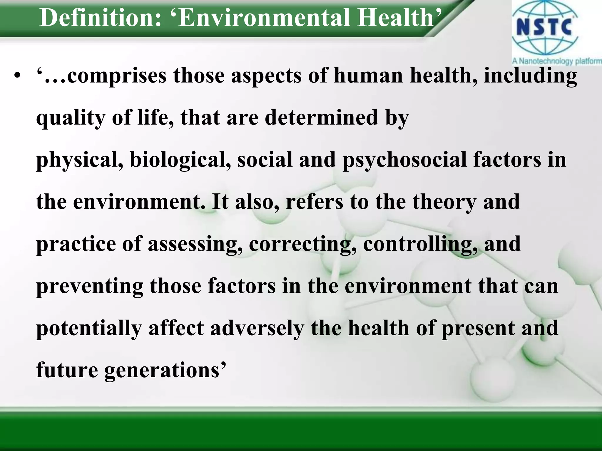 Introduction To Environmental Health | PPTX