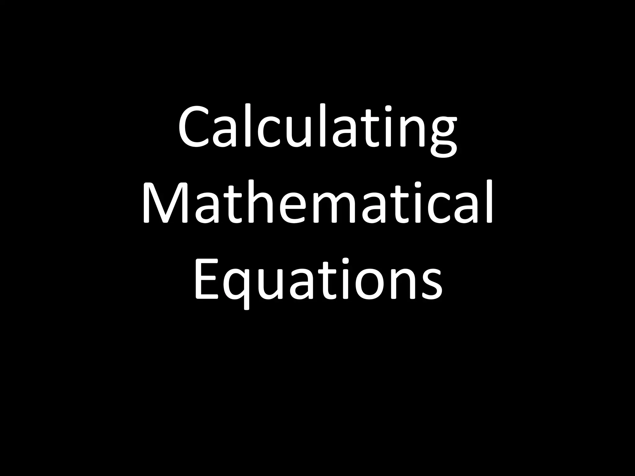 Mathematical Equations | PPTX