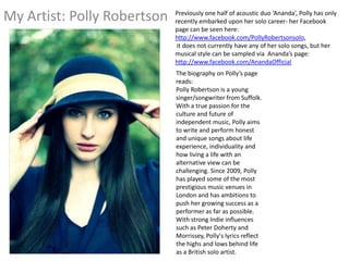 My Artist | PPTX | World/International Music | Music