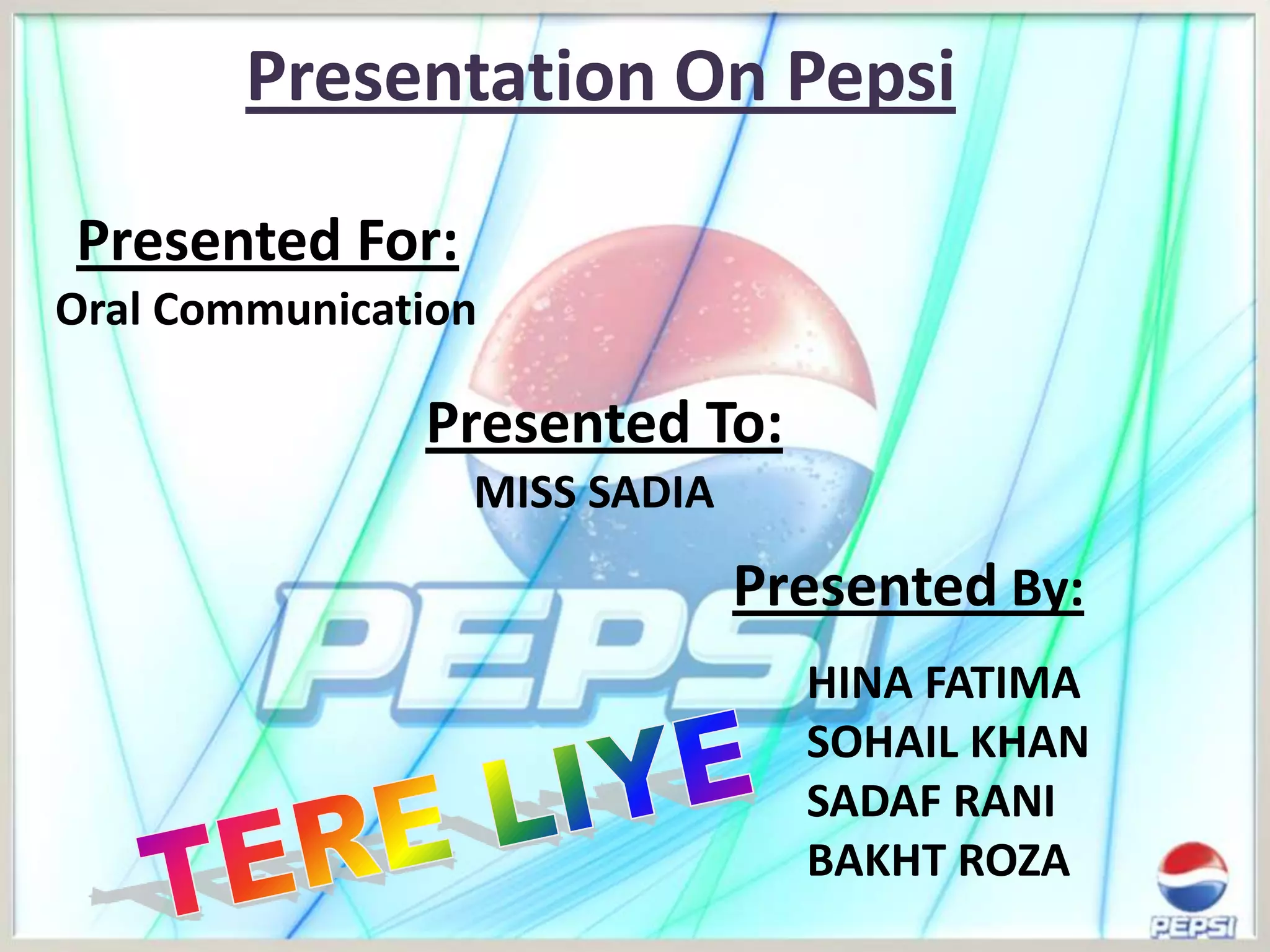 Presentation on pepsico | PPTX