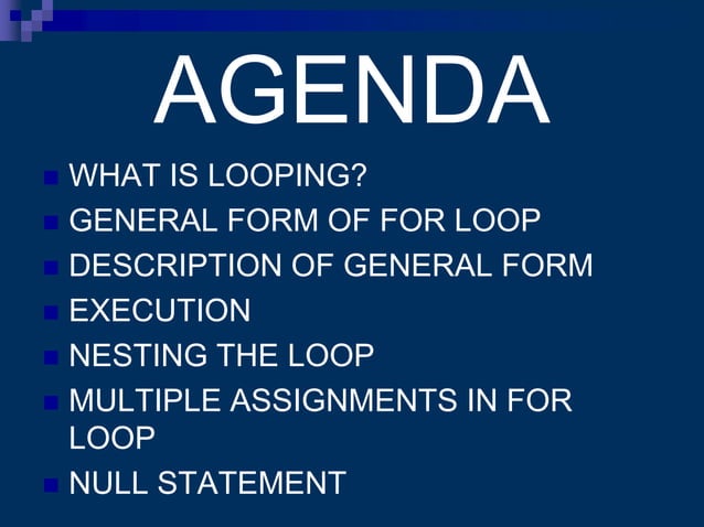 PRESENTATION ON FOR LOOP | PPTX | Programming Languages | Computing