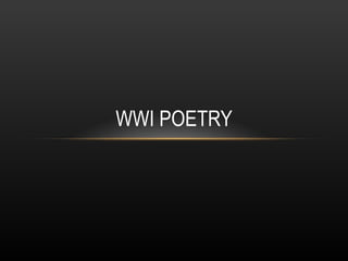 WWI Poetry | PPT | Poetry | Books and Literature