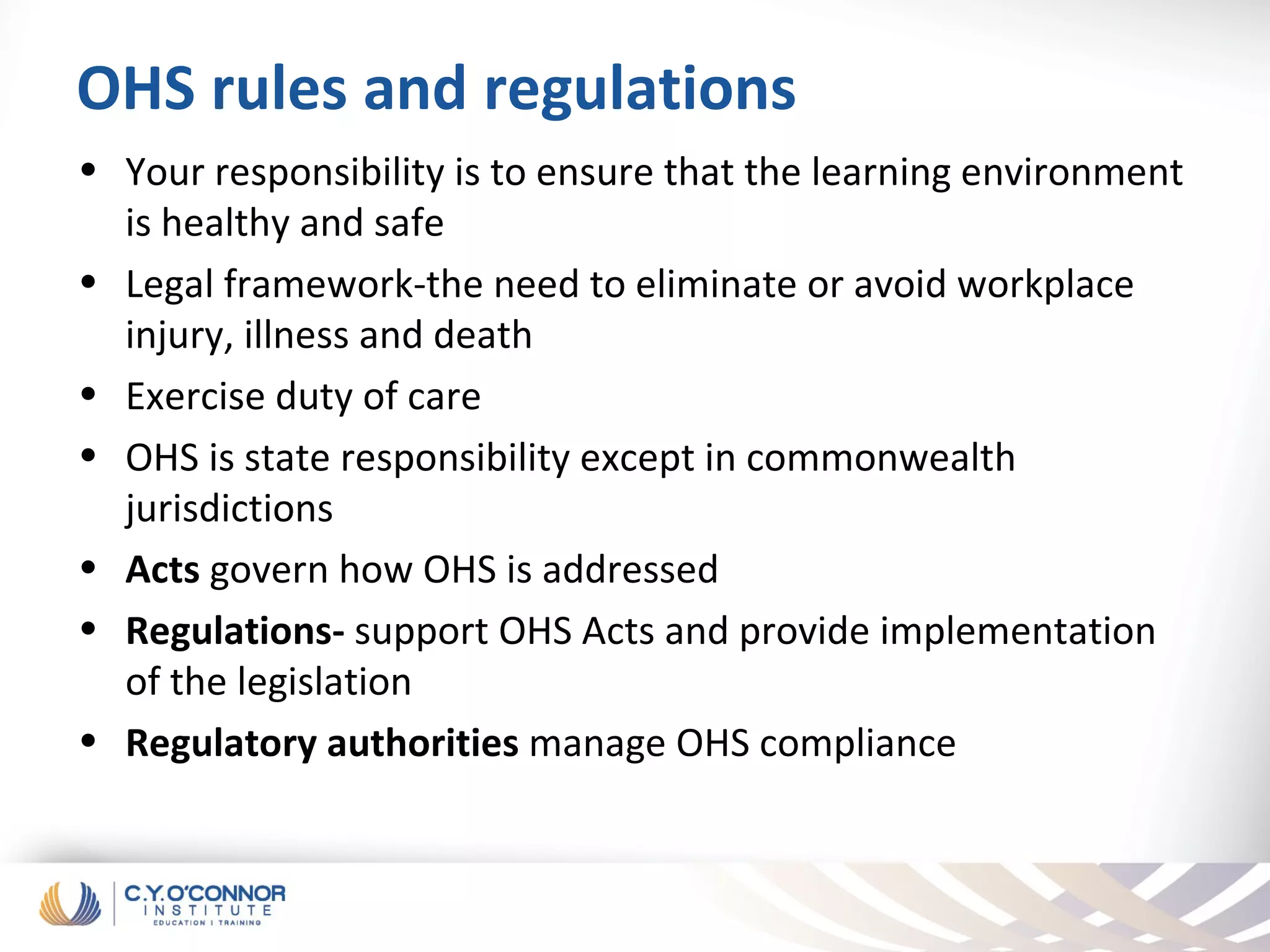 Workplace Regulation and Legislation | PPT