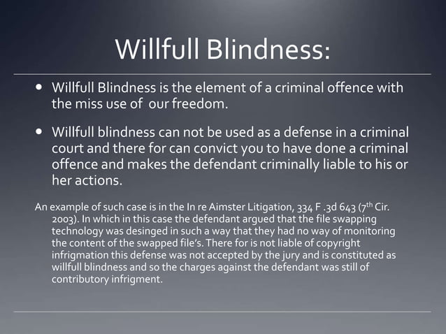 Willfull Blindness | PPT
