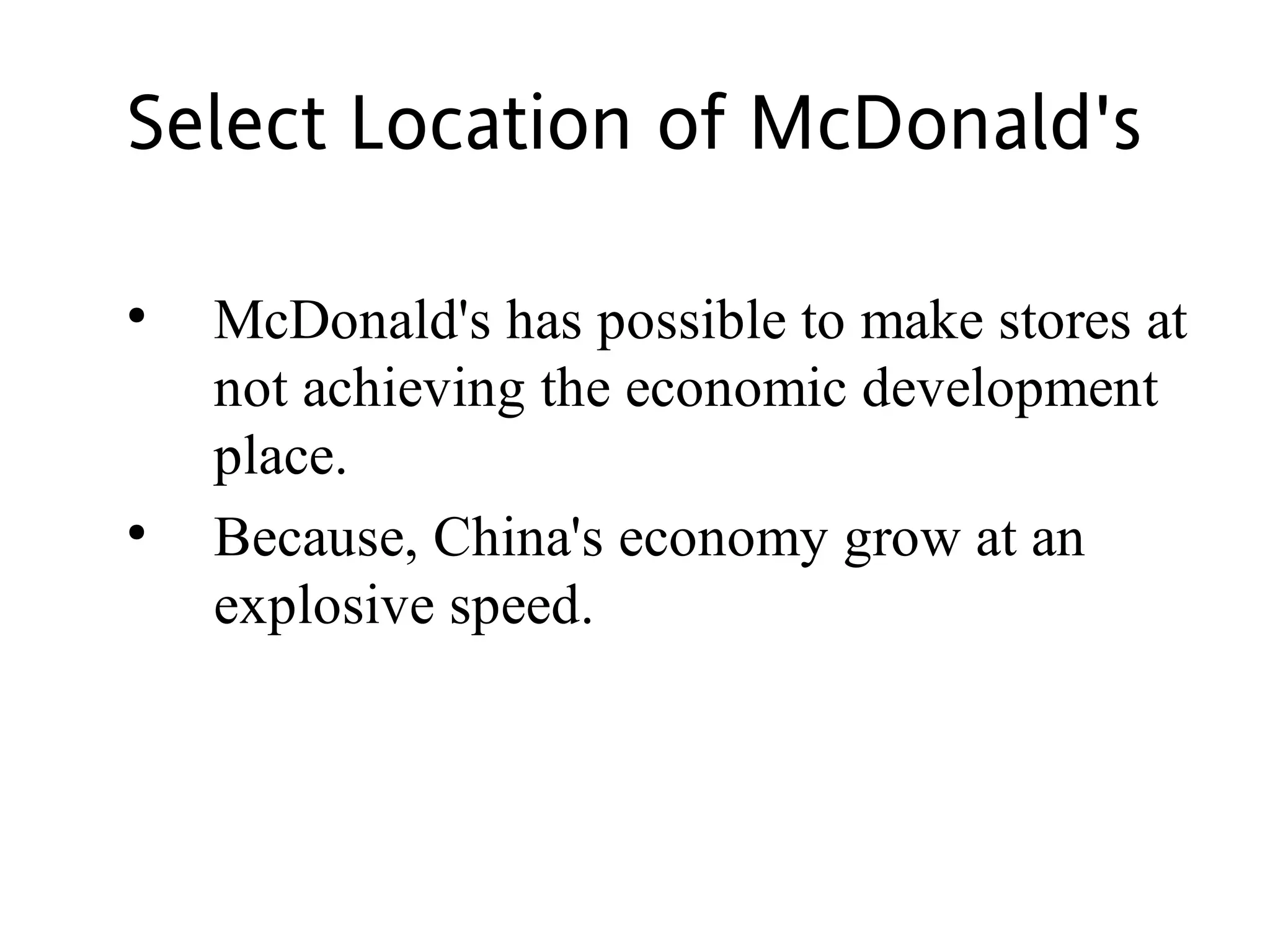 How McDonald's run their business in China? | PDF