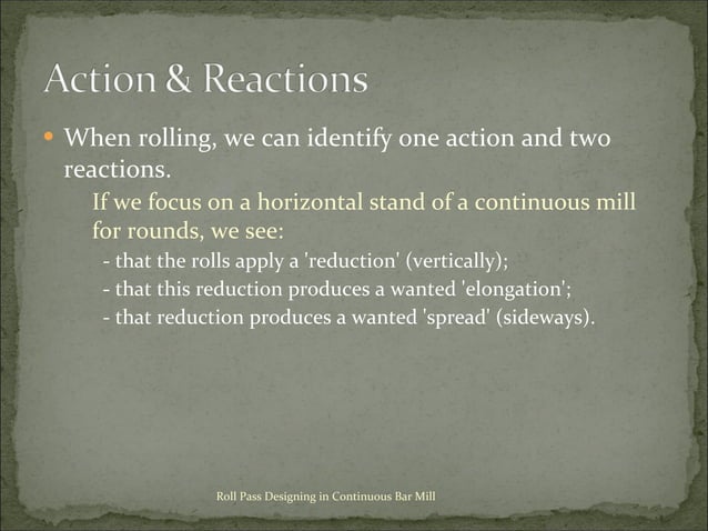 Roll Pass Designing in Continuous Bar Mills | PPT
