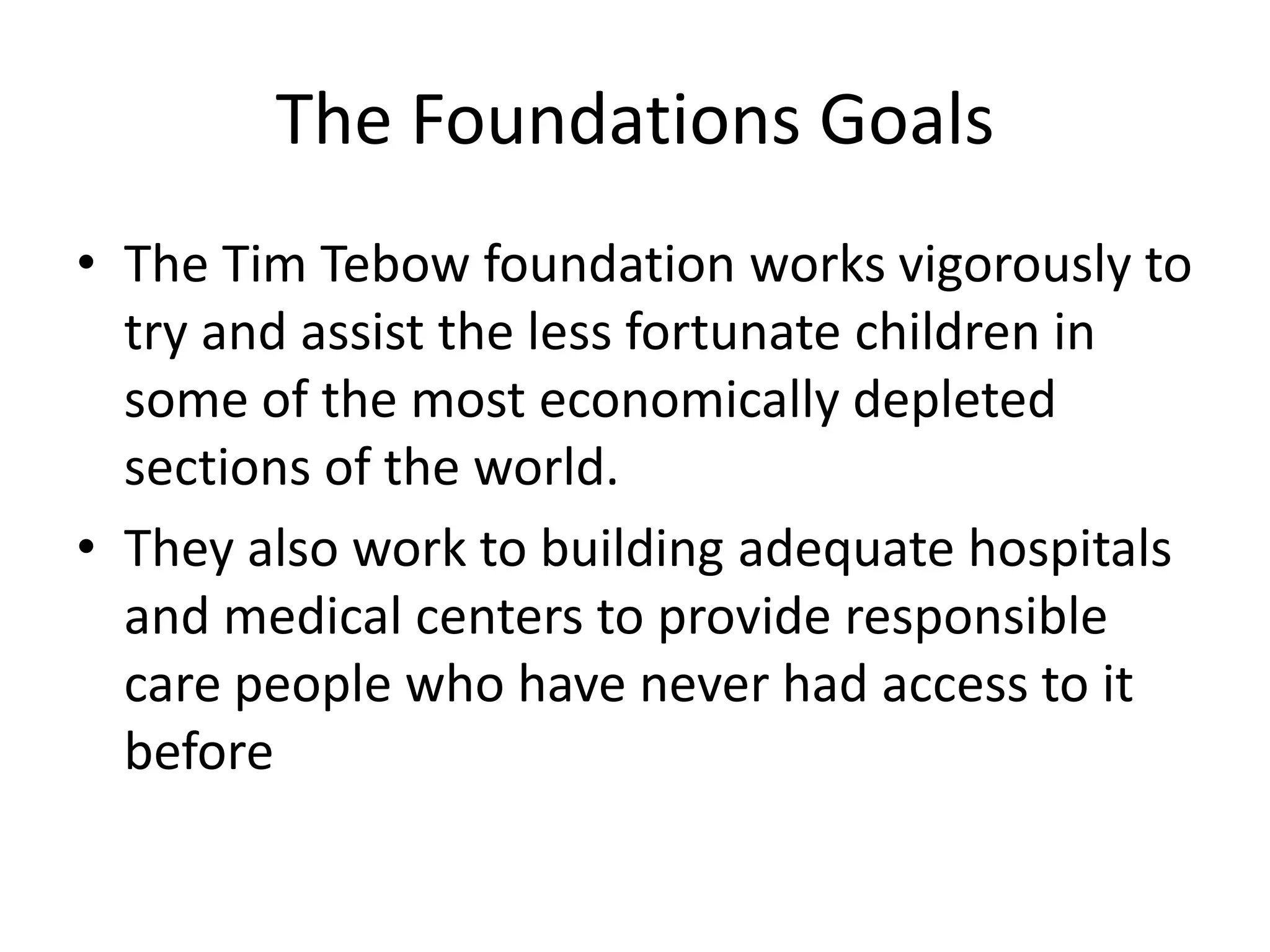 Tim Tebow Foundation | PPT