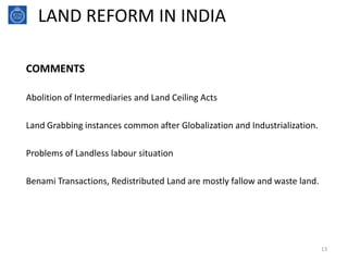 Land Reforms : An overview | PPTX