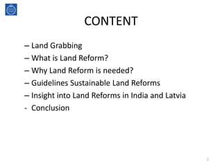 Land Reforms : An overview | PPTX