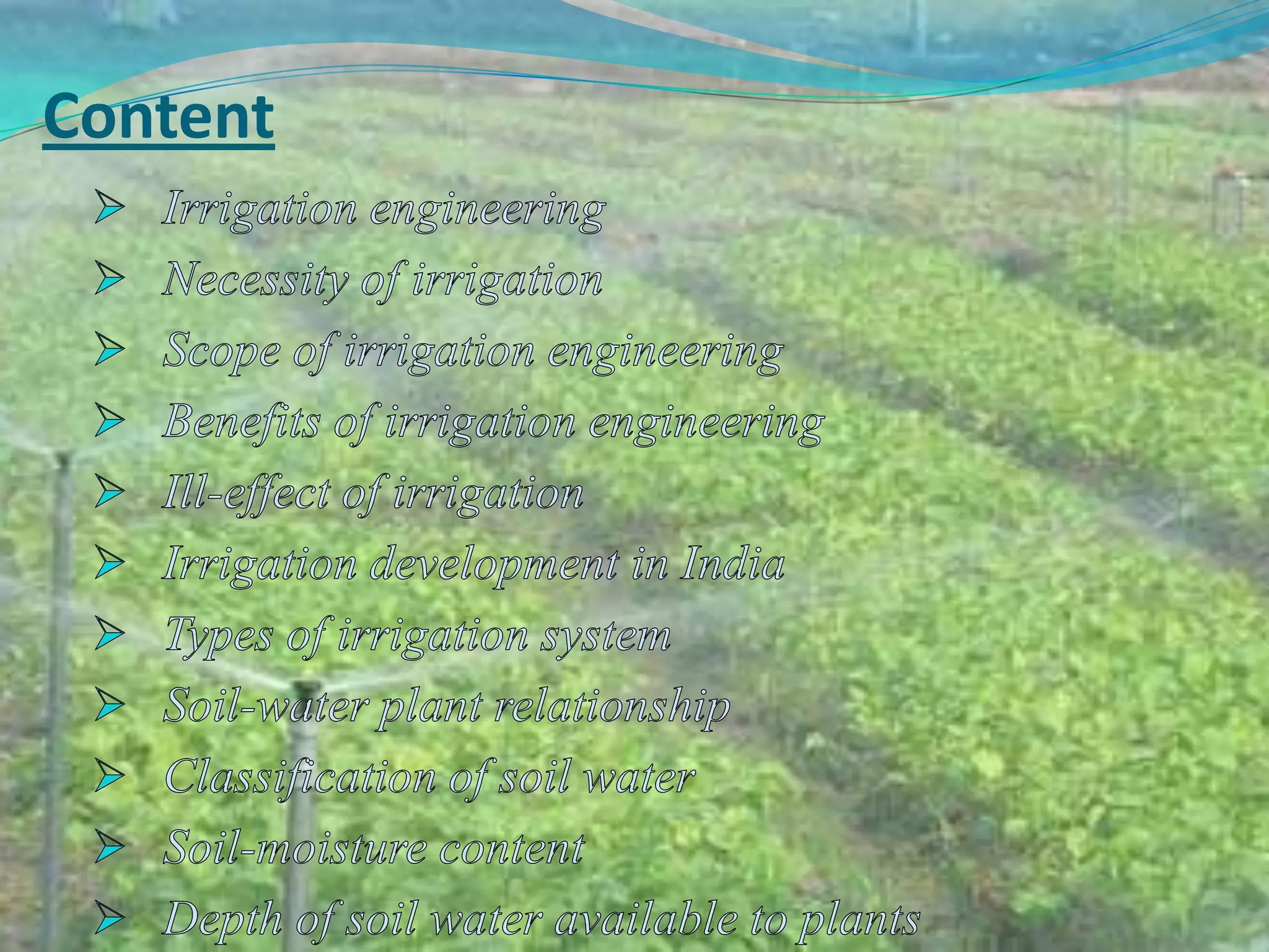 introduction of irrigation | PPTX